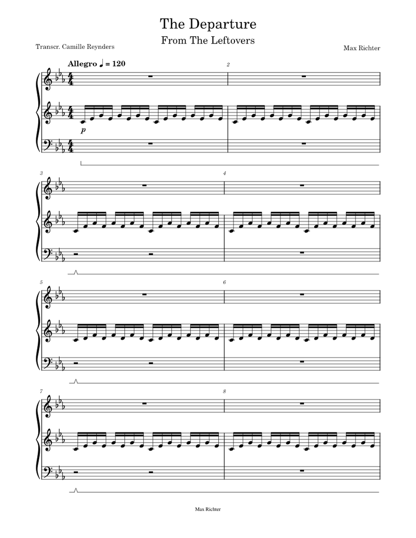The Departure - Max Richter - The Leftovers sheet music for Piano ...