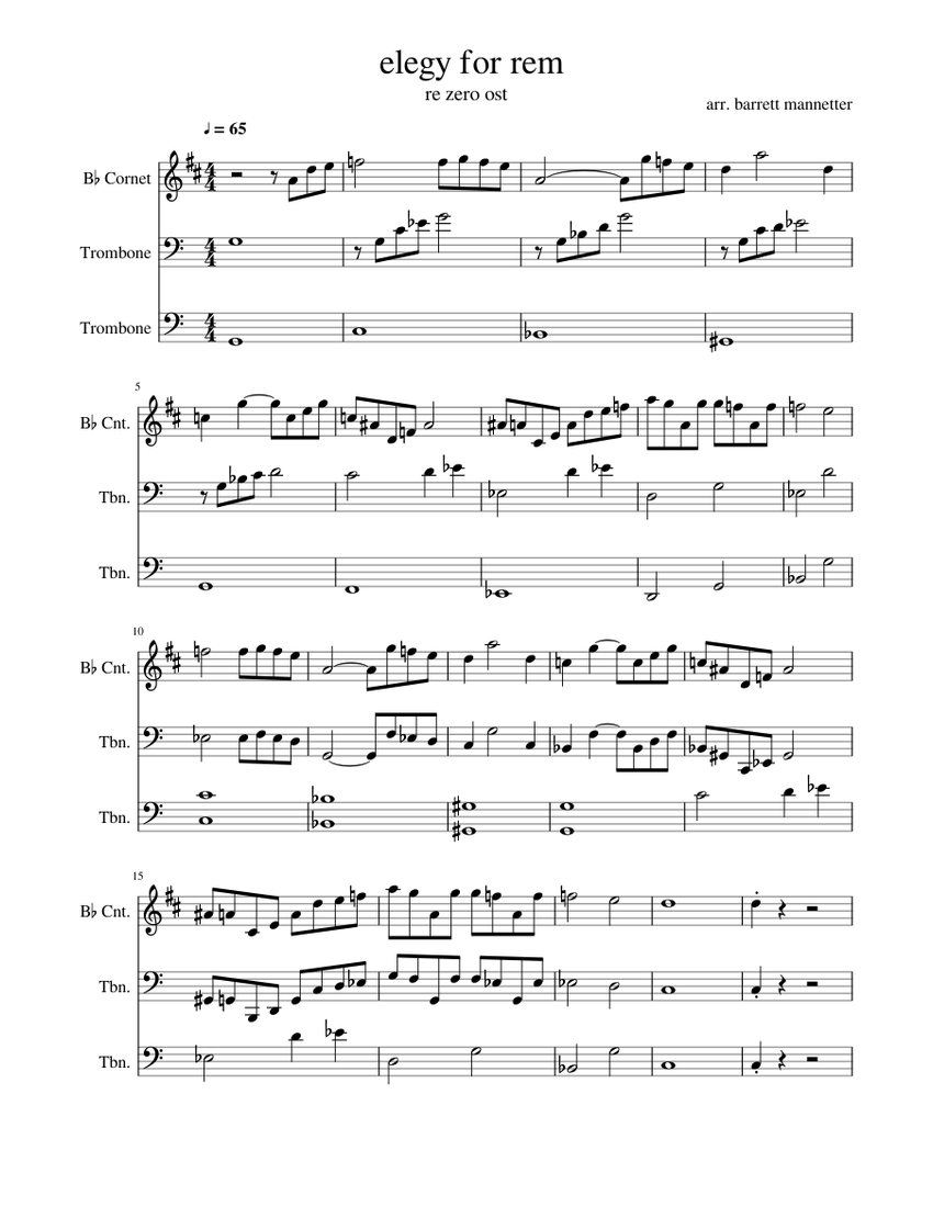 elegy for rem Sheet music | Download free in PDF or MIDI | Musescore.com