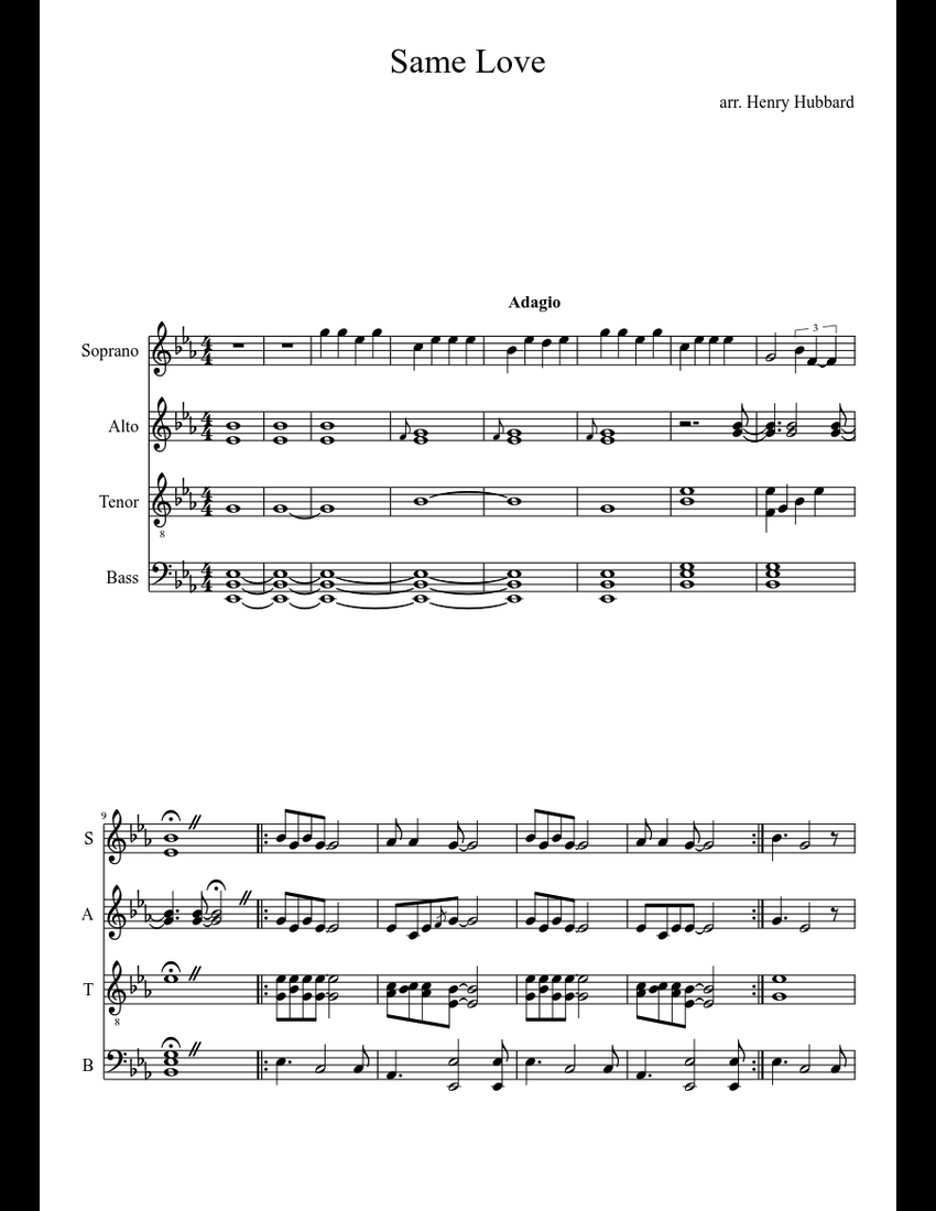 Same Love sheet music download free in PDF or MIDI