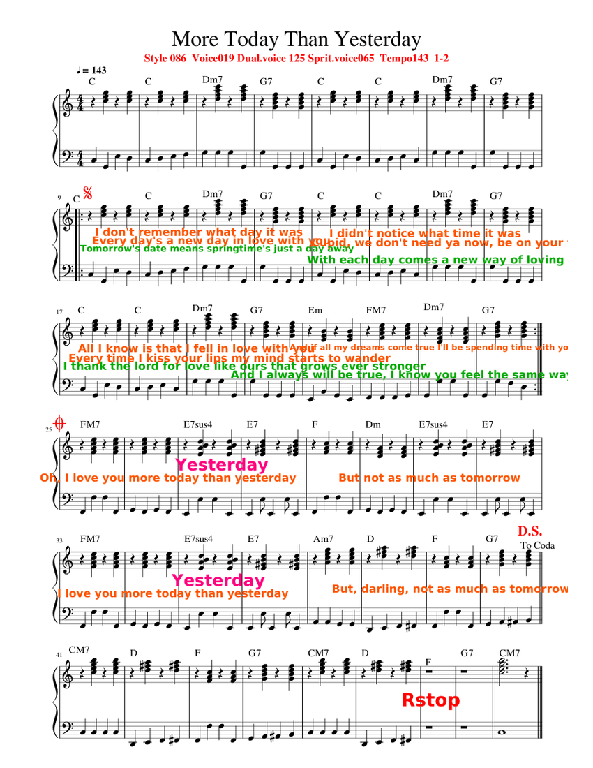More Today Than Yesterday Sheet music for Piano (Solo) | Musescore.com
