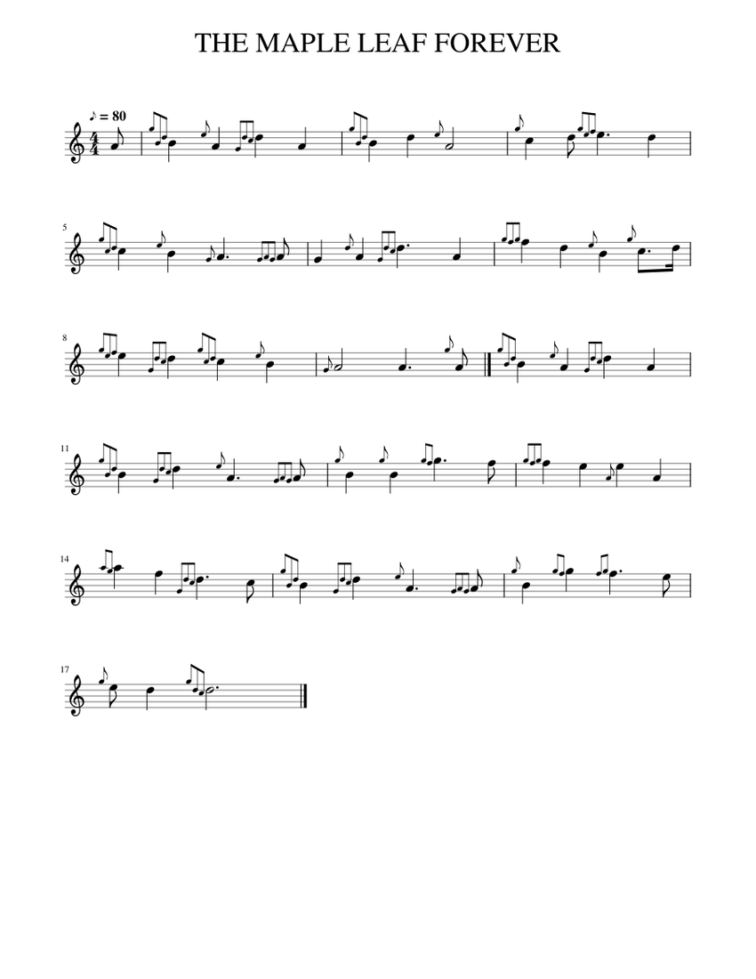 THE MAPLE LEAF FOREVER Sheet music | Musescore.com