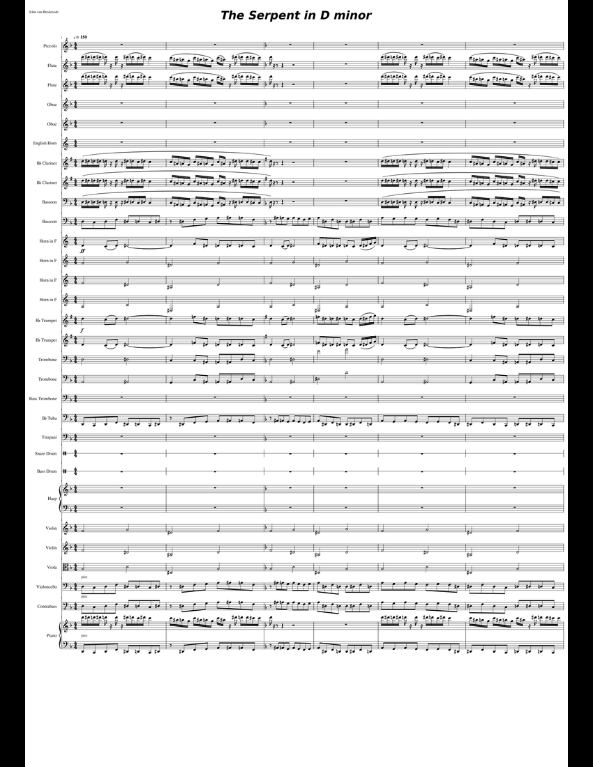 The Serpent sheet music for Flute, Clarinet, Violin, Piano download ...
