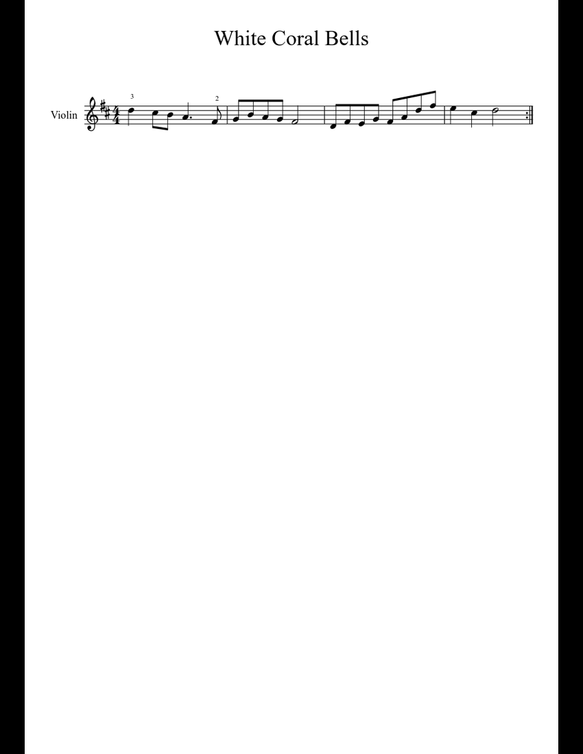 White Coral Bells sheet music for Violin download free in PDF or MIDI