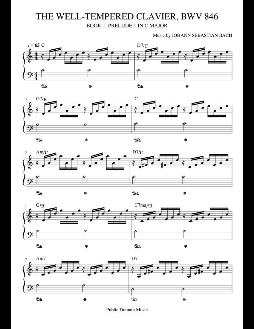 THE WELL-TEMPERED CLAVIER, Book 1, Prelude 1 in C Major by Johann ...
