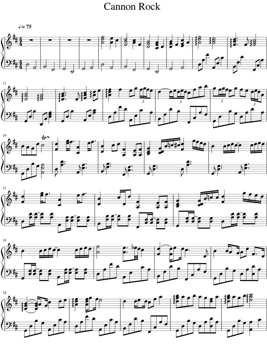 Canon Rock Sheet music for Piano (Solo) | Musescore.com