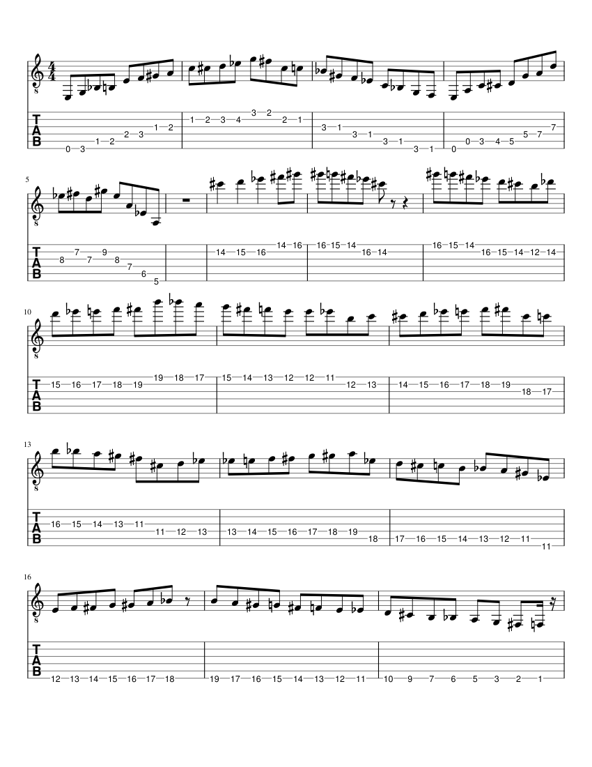 Guitar scales warm-ups Sheet music for Guitar | Download free in PDF or ...