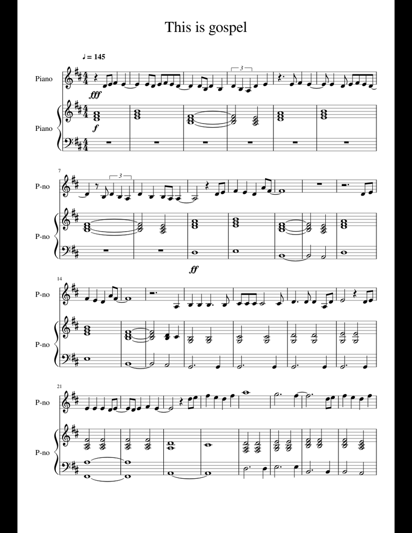 This Is Gospel sheet music for Piano download free in PDF or MIDI