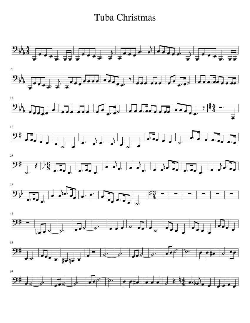Tuba Christmas Sheet music | Download free in PDF or MIDI | Musescore.com