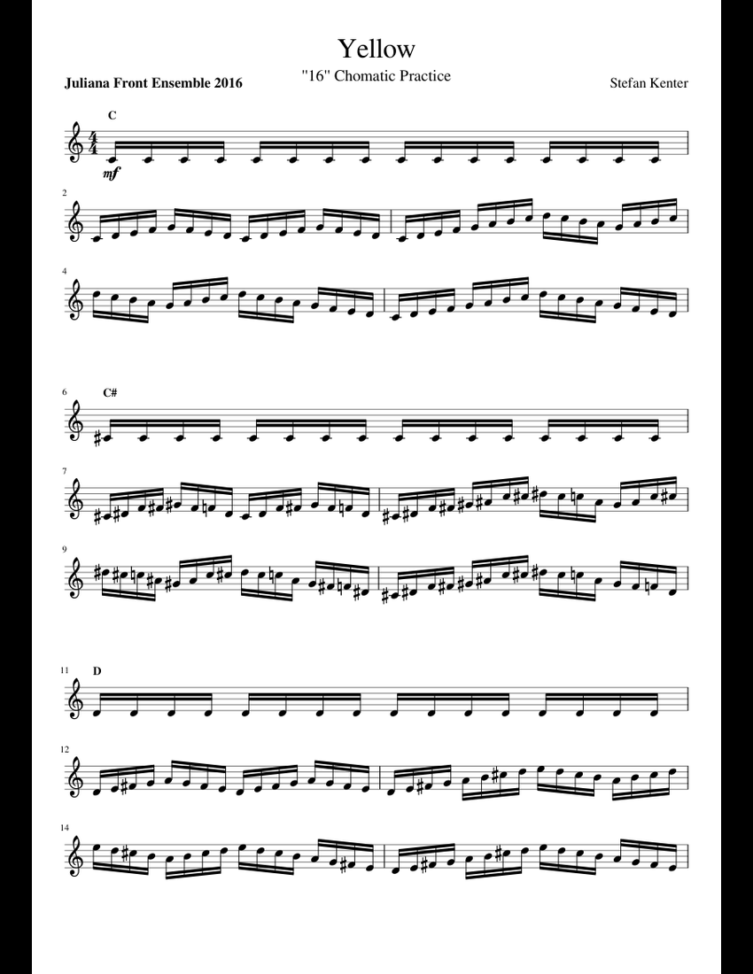 Yellow sheet music for Percussion download free in PDF or MIDI