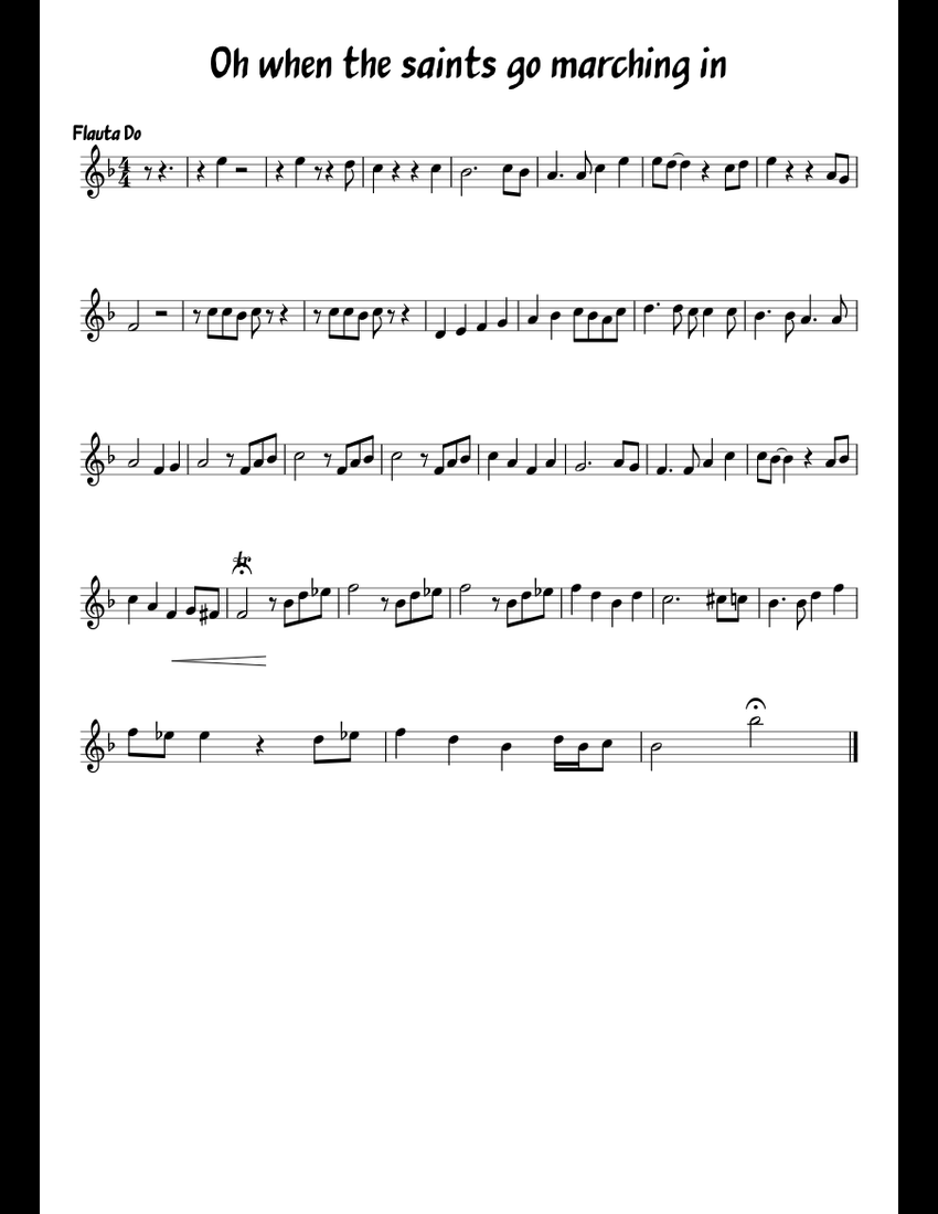 Oh when the saints go marching in sheet music for Piano download free ...