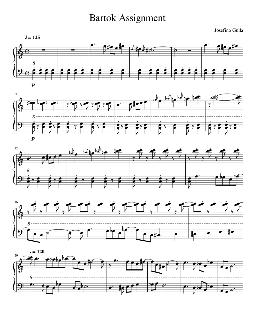 Bartok Assignment Sheet music for Piano | Download free in PDF or MIDI | Musescore.com
