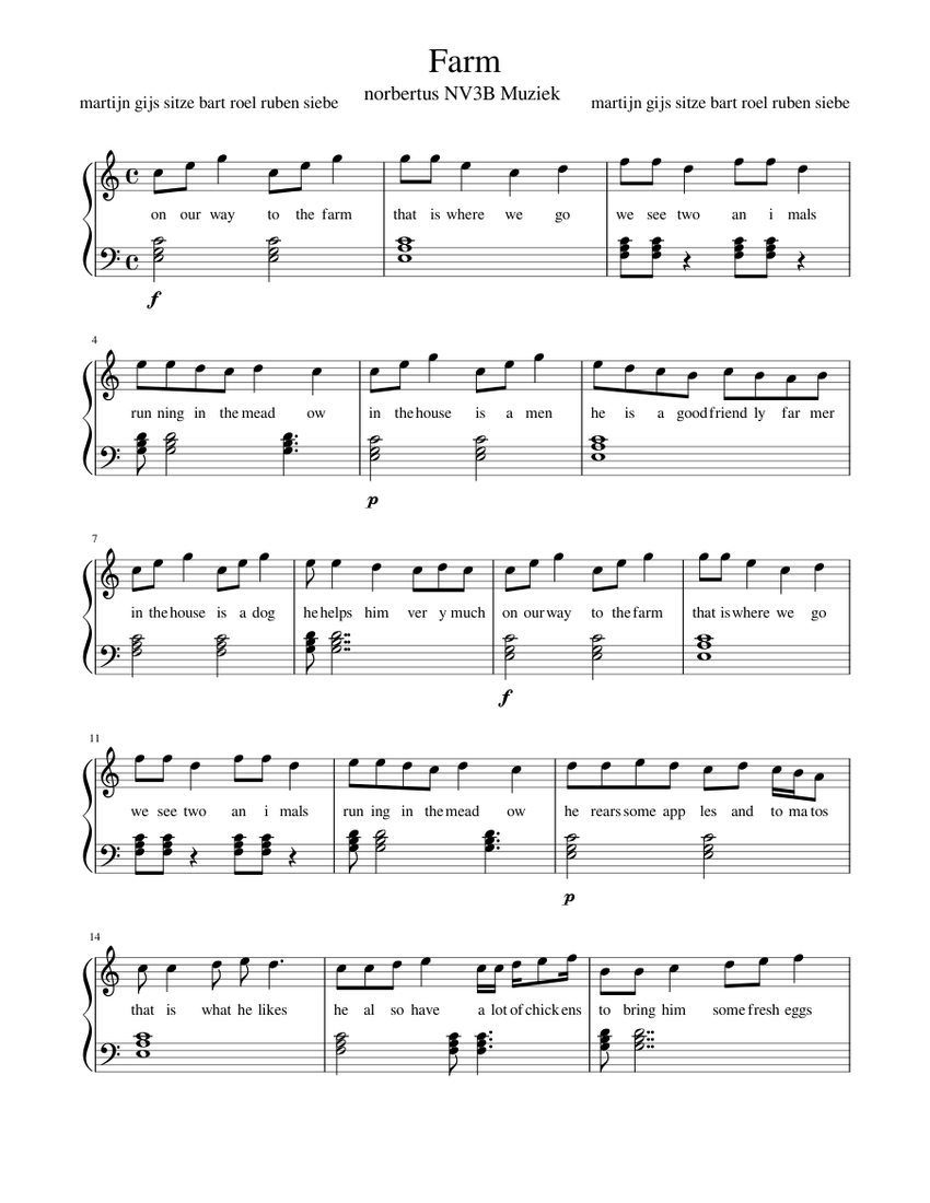 Farm Sheet music for Piano (Solo) | Musescore.com