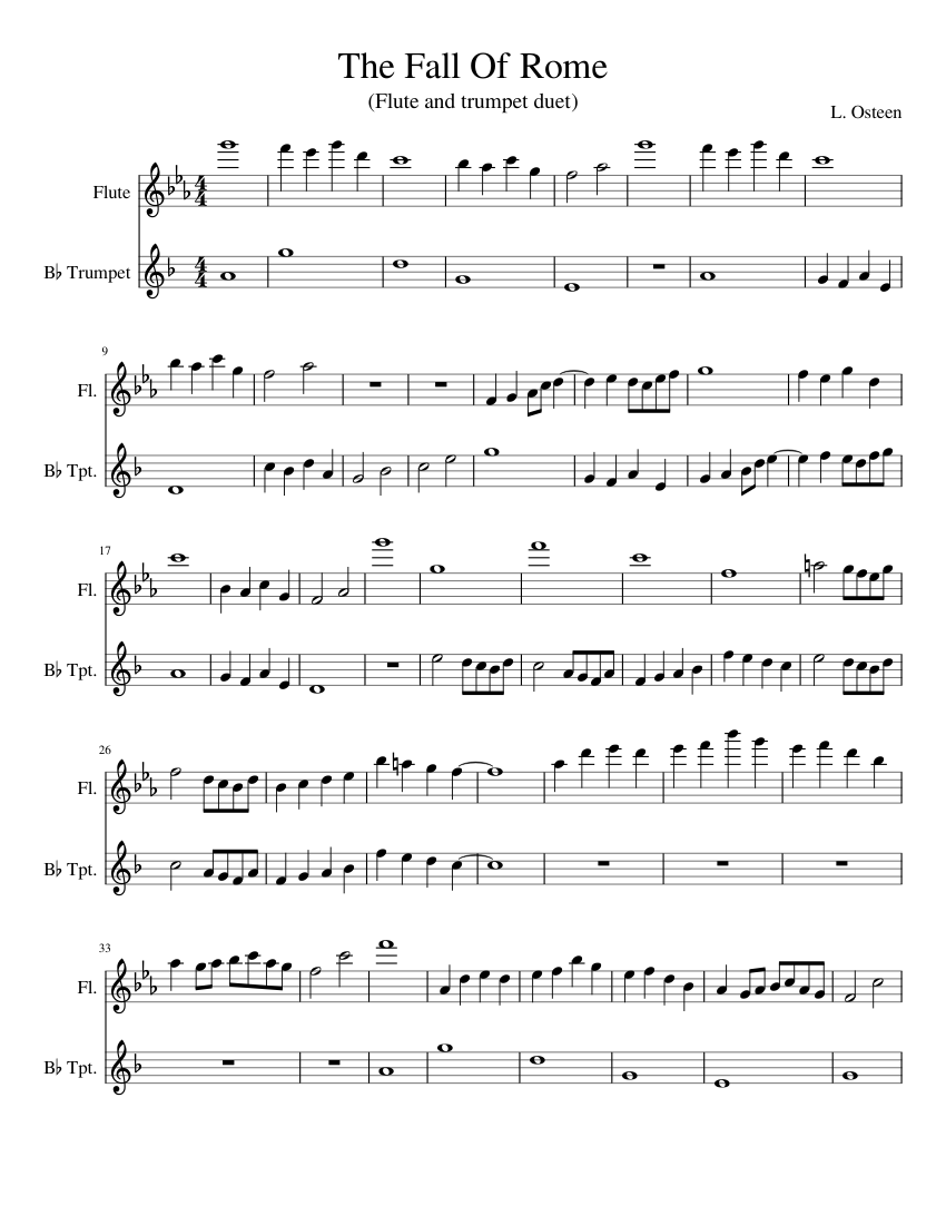 The Fall Of Rome Sheet music for Flute, Trumpet | Download free in PDF ...