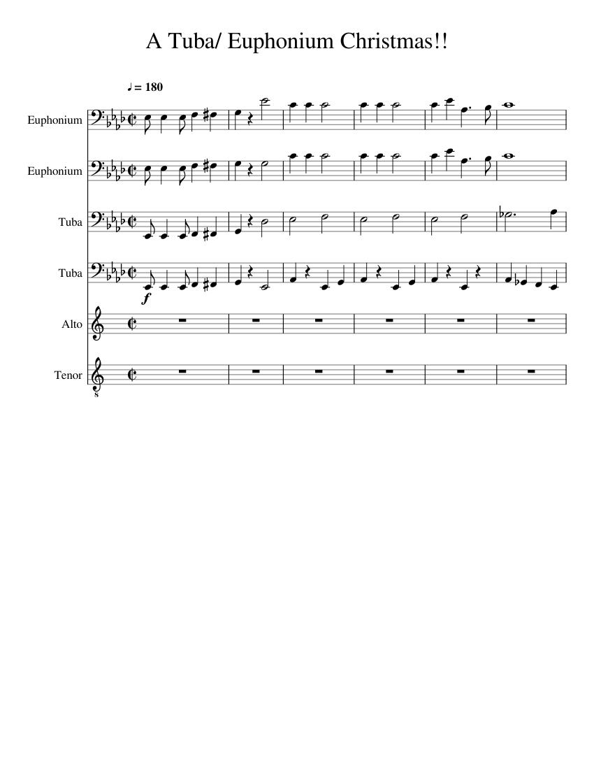 Tuba/ Euphonium Christmas Sheet music for Tuba, Voice | Download free ...