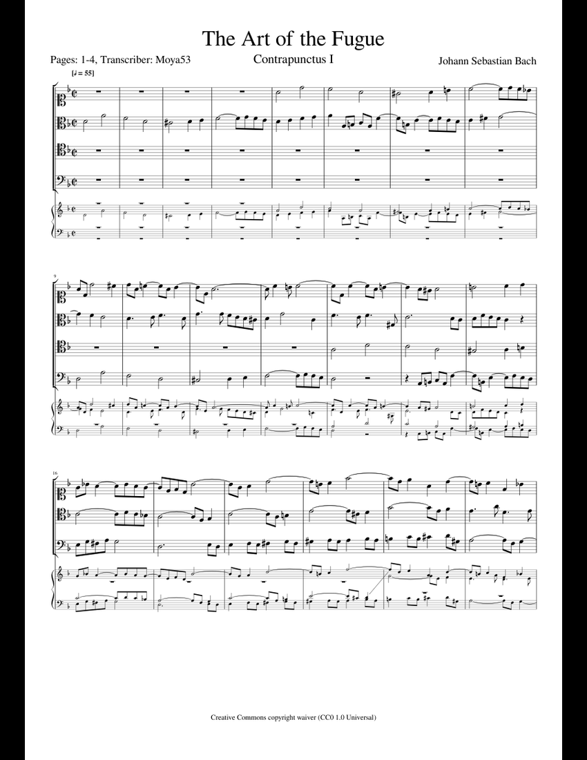 Bach - The Art of the Fugue sheet music for Harpsichord download free ...