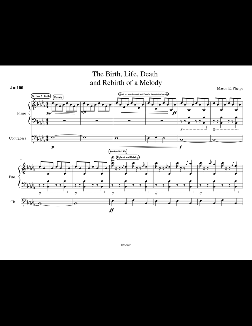 The Birth, Life, Death and Rebirth of a Melody sheet music for Piano ...