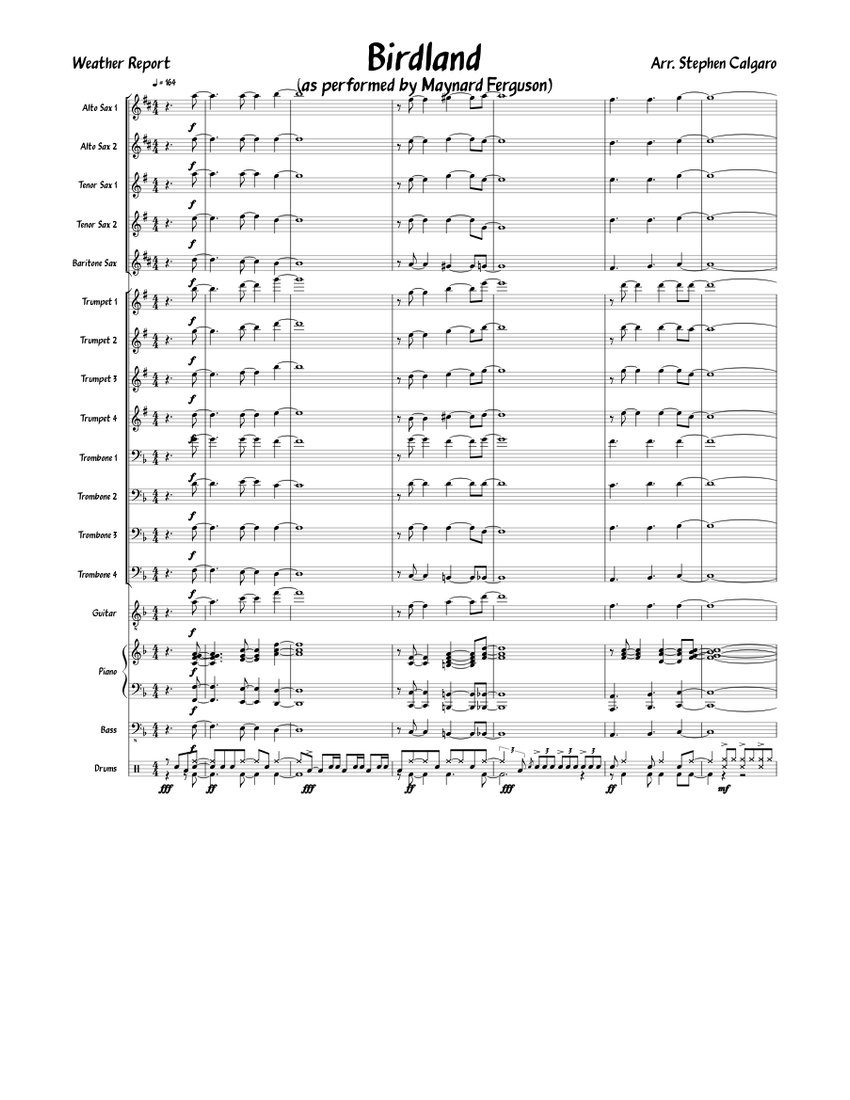 Birdland Maynard Ferguson Sheet music for Piano, Trumpet (In B Flat ...