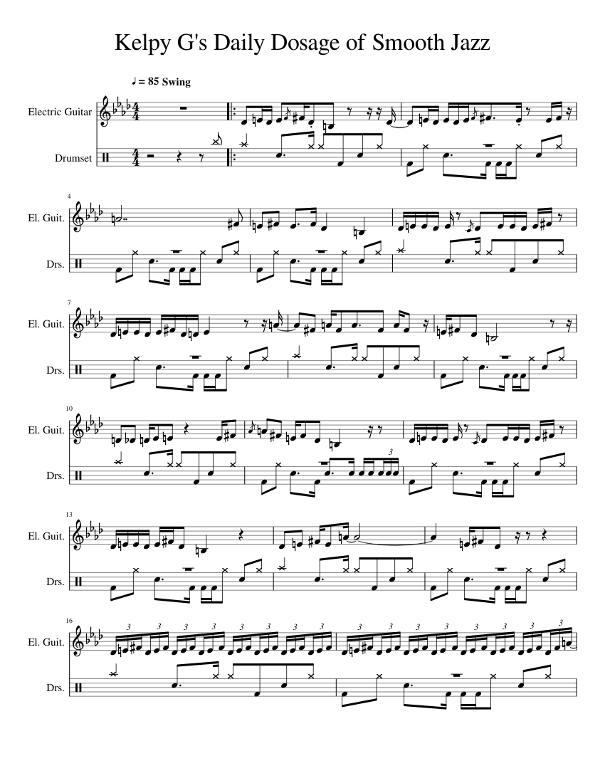 Kelpy Gs Daily Dosage of Smooth Jazz (guitar) Sheet music for Guitar ...