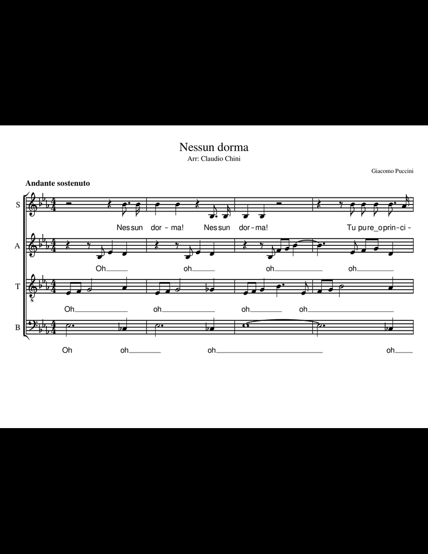 Nessun dorma OPENSINGING LETTLEST Garda 2017 sheet music for Voice download free in PDF or MIDI