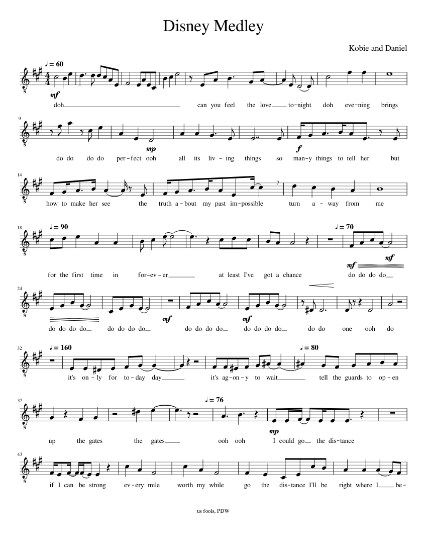 Disney_Medley_ (1) Sheet music for Piano (Solo) | Musescore.com