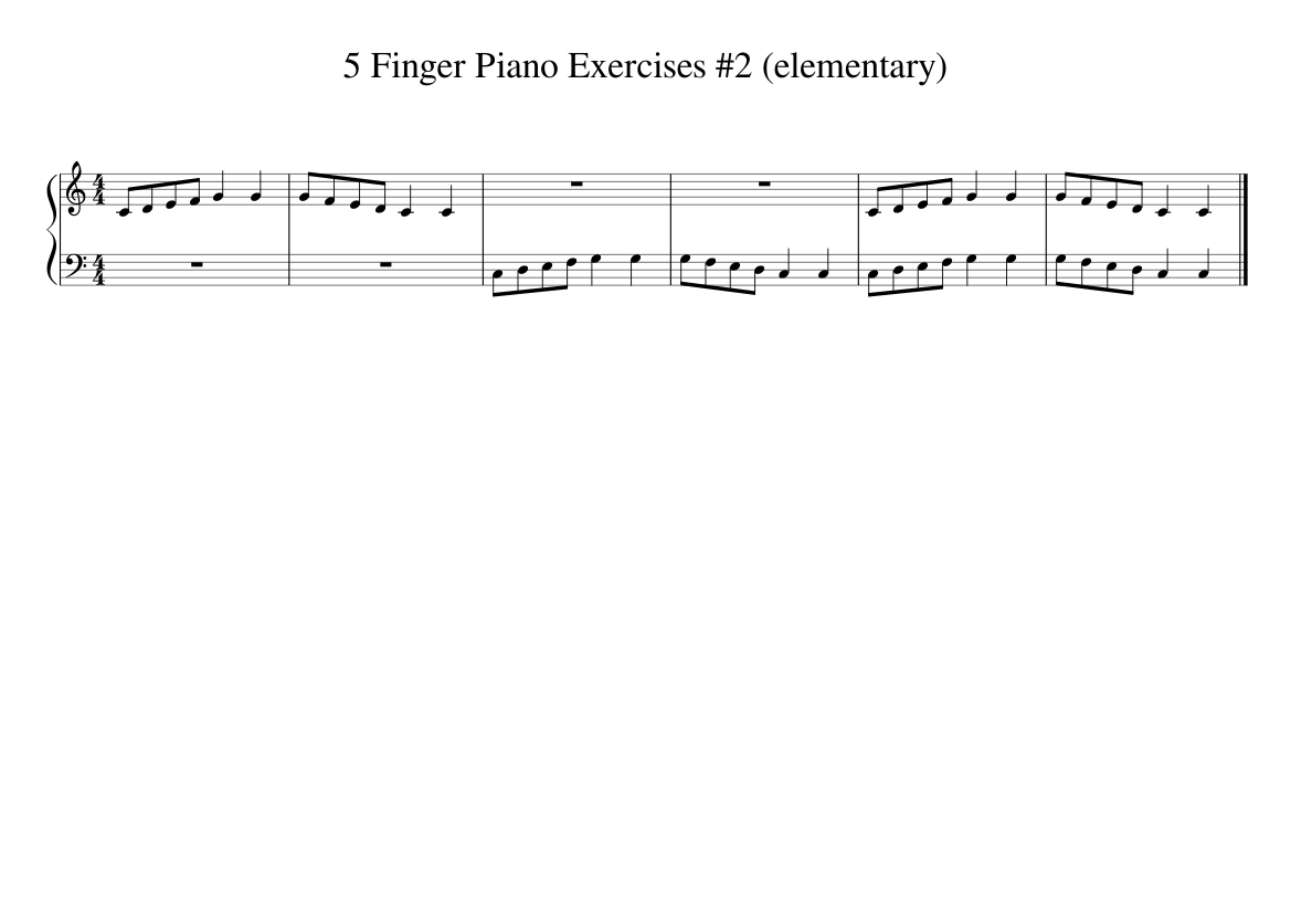 5 Finger Piano Exercises #2 (elementary) sheet music for Piano download ...