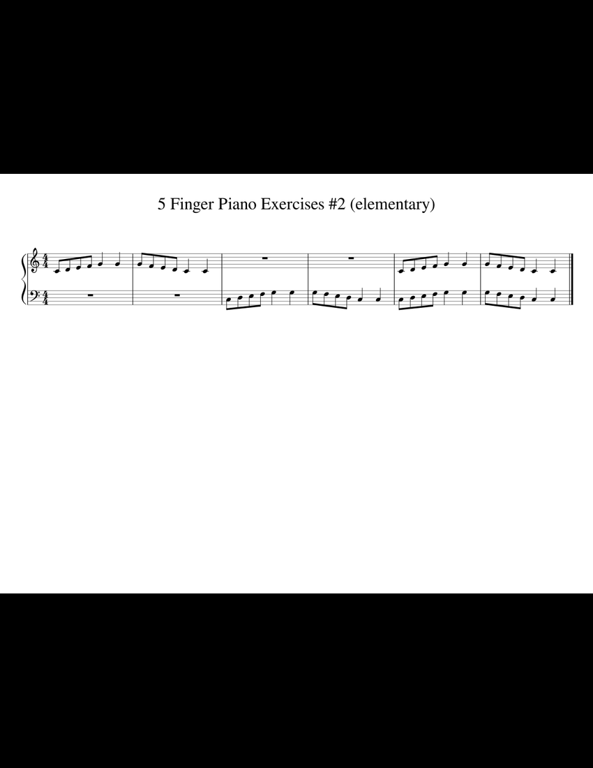 5 Finger Piano Exercises #2 (elementary) sheet music for Piano download ...