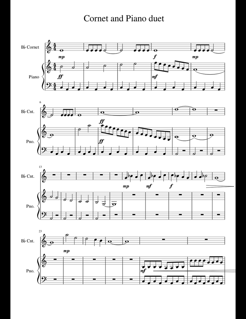 Cornet and Piano duet sheet music for Piano, Trumpet download free in ...