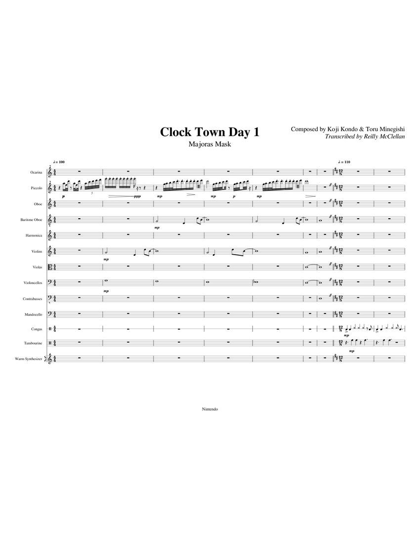 Clock Town Day 1, Clock Town Day 2, Clock Town Day 3, Final Hours Sheet ...