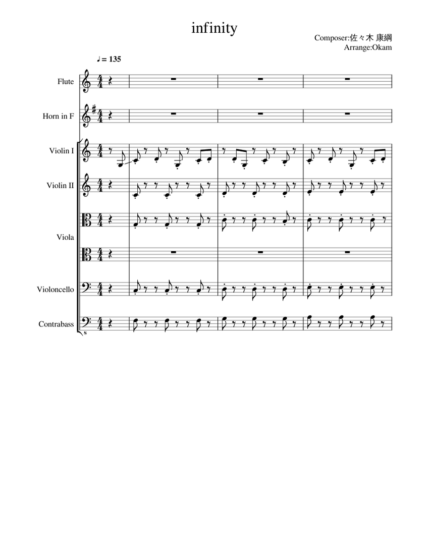 infinity Sheet music for Flute, Violin, French Horn, Viola | Download free in PDF or MIDI ...