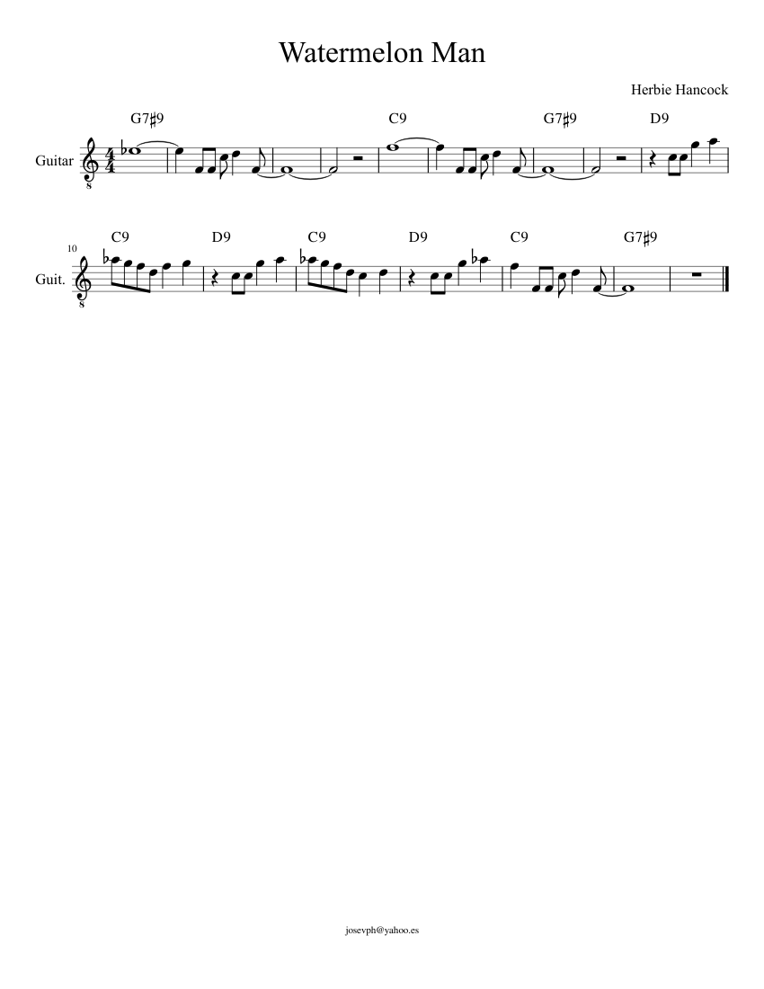 Watermelon Man sheet music for Guitar download free in PDF or MIDI