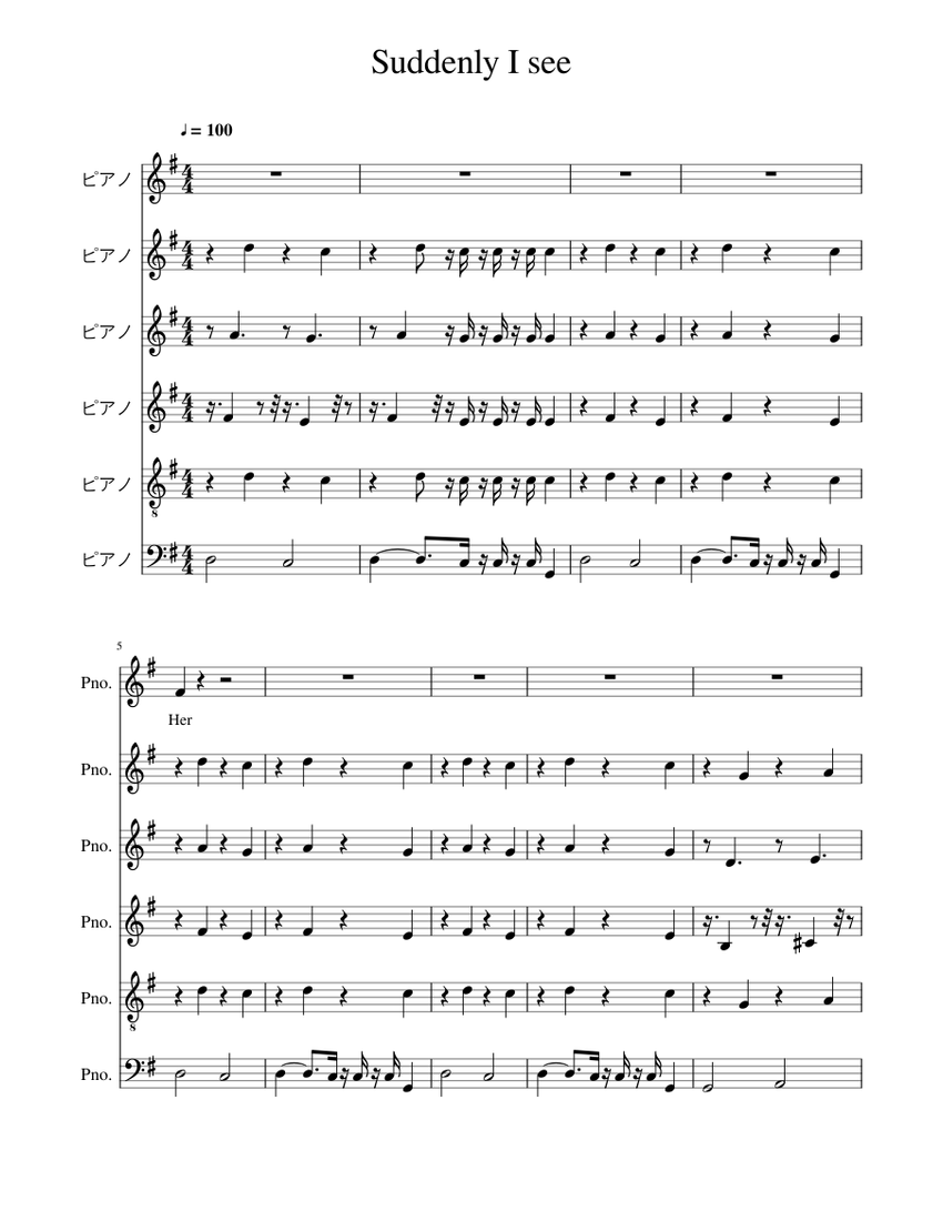 Suddenly I see for practice Sheet music for Piano (Mixed Ensemble ...