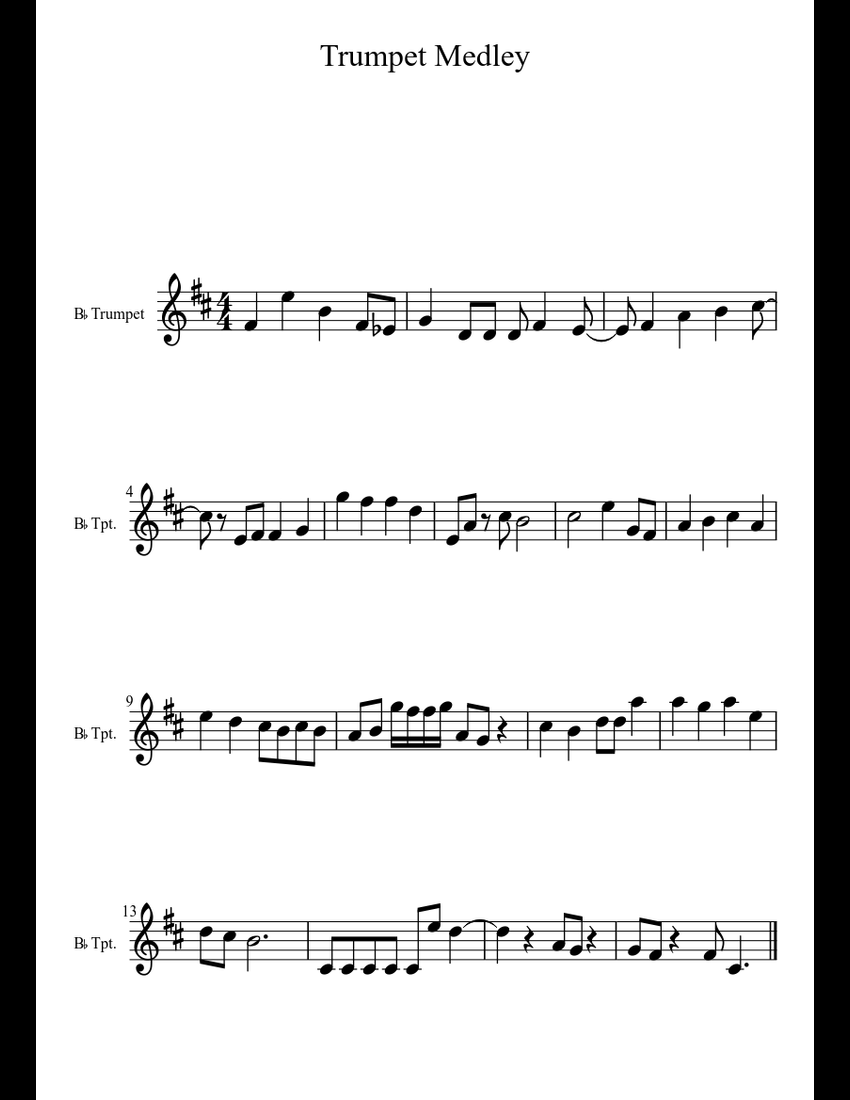 Trumpet Medley sheet music download free in PDF or MIDI