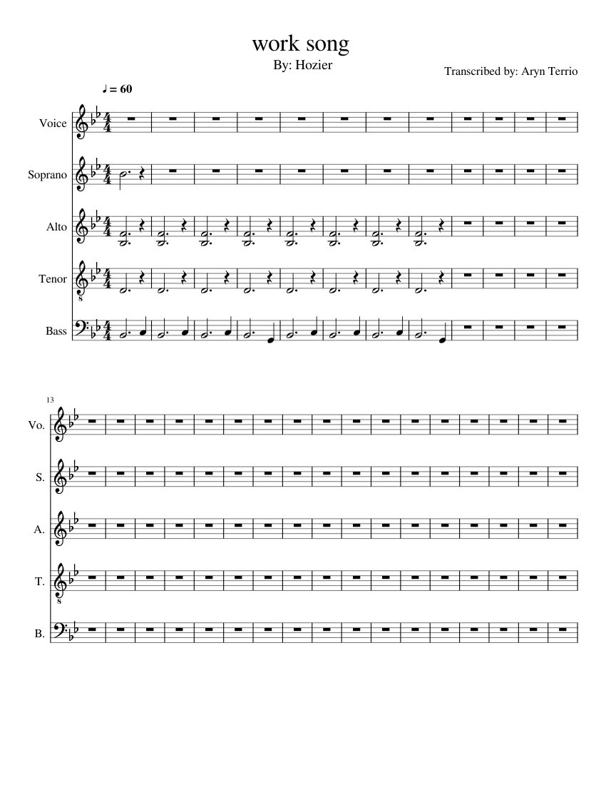 work song Sheet music for Vocals, Soprano, Tenor, Alto & more ...