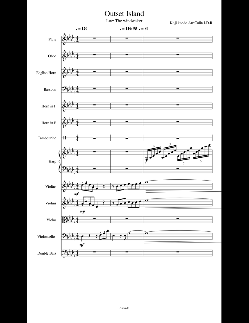 Outset Island! sheet music for Flute, Oboe, English Horn, Bassoon ...