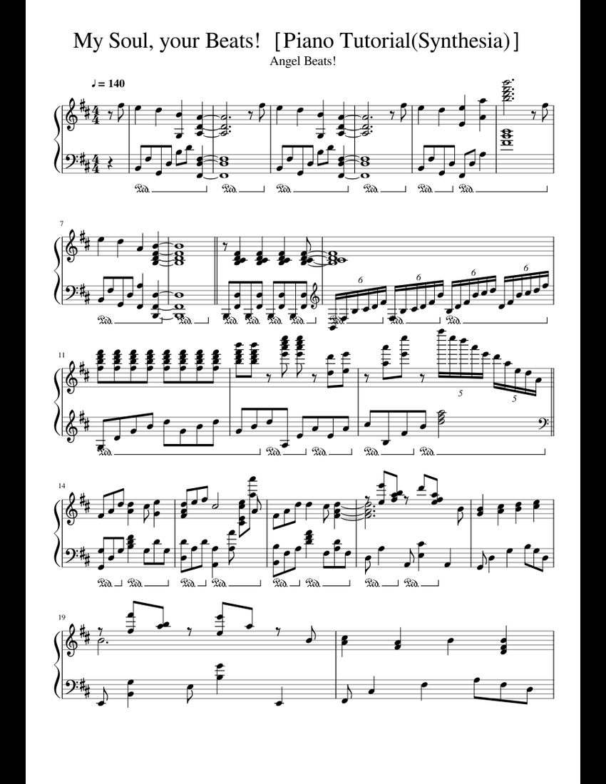 My Soul, your Beats![Piano Tutorial(Synthesia)] sheet music for Piano download free in PDF or MIDI