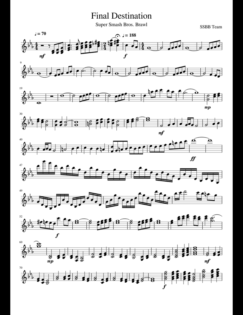 Final Destination sheet music for Flute download free in PDF or MIDI