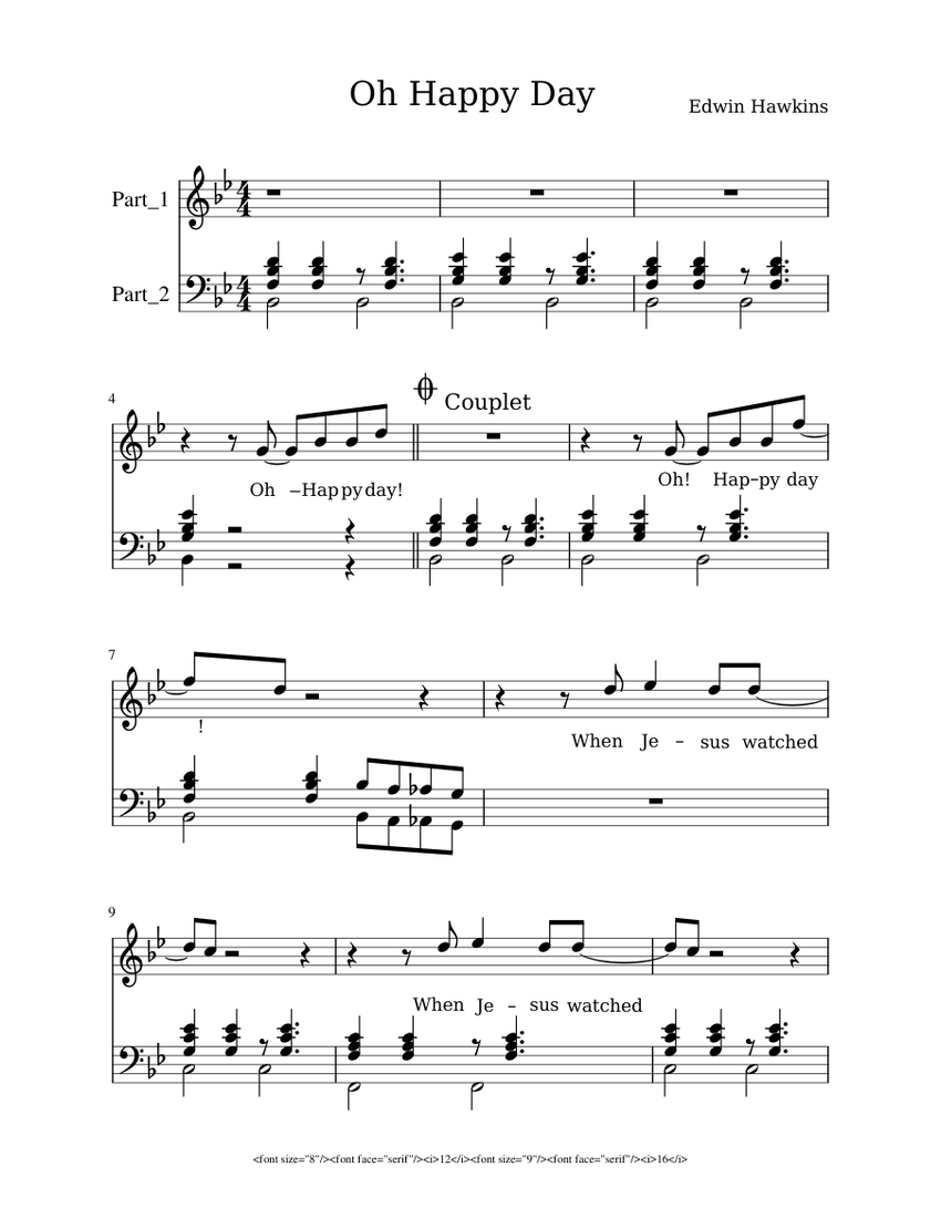 Oh Happy Day Sheet music for Voice | Download free in PDF or MIDI ...