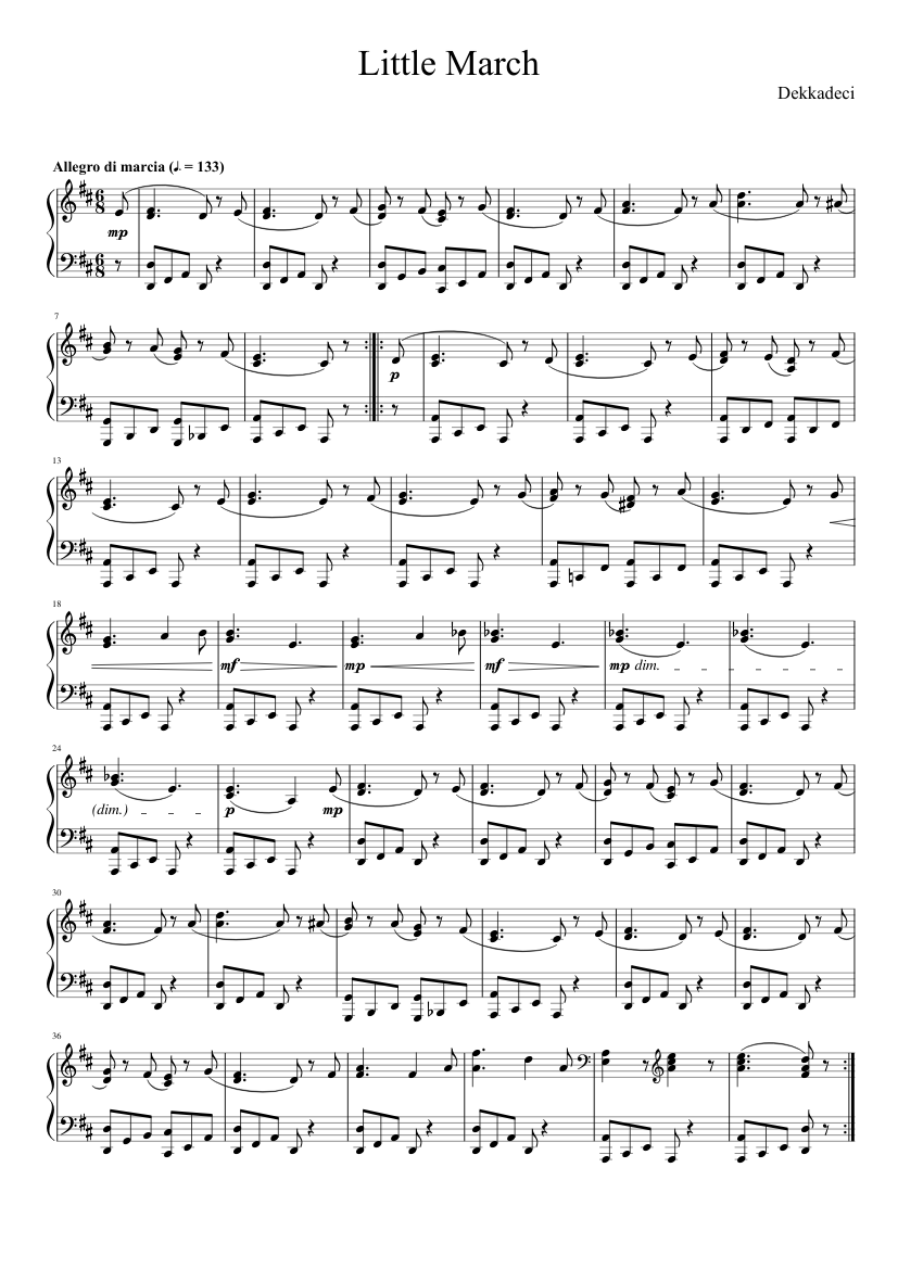 Little March sheet music for Piano download free in PDF or MIDI