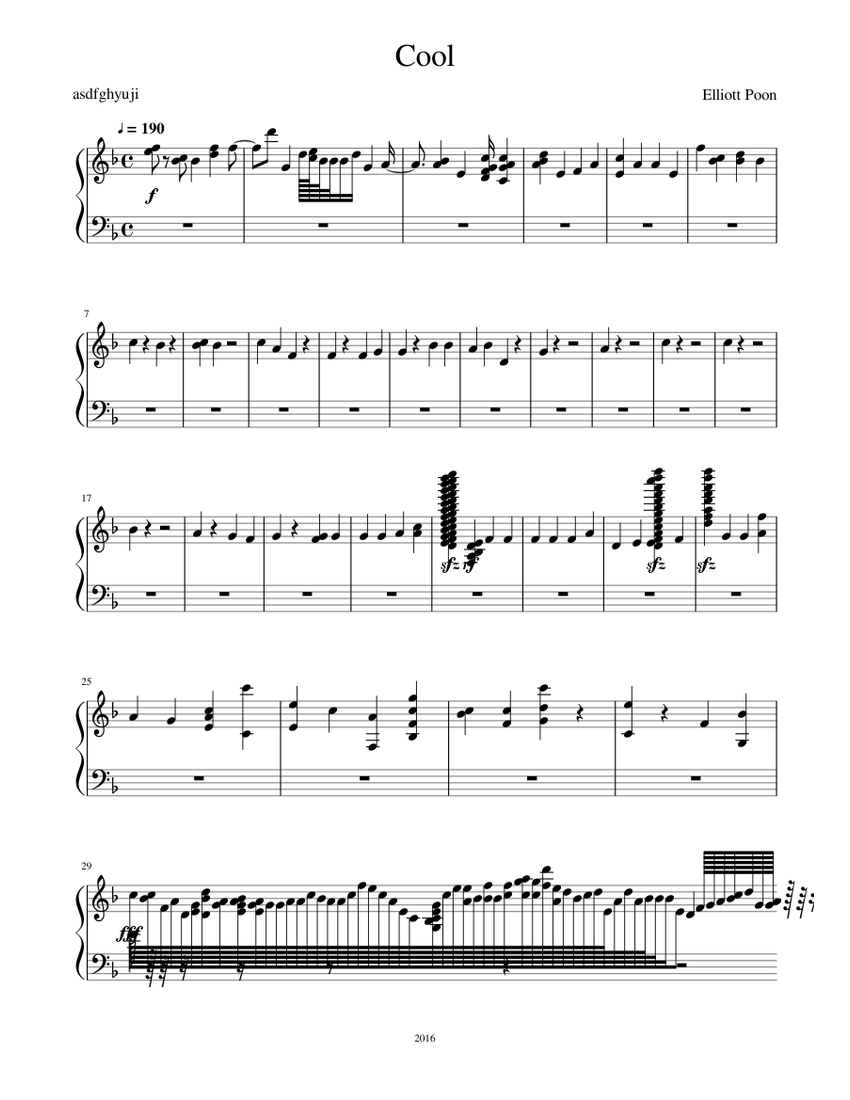 Cool Sheet music for Piano (Solo) | Musescore.com