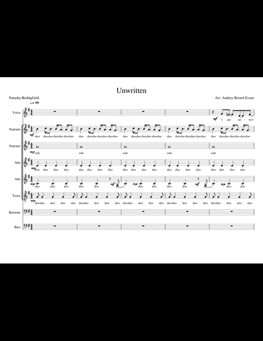 Unwritten sheet music for Piano download free in PDF or MIDI