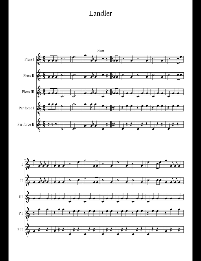 Landler sheet music for French Horn download free in PDF or MIDI