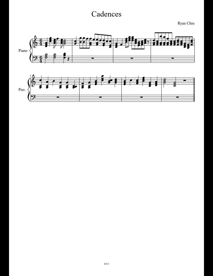 Cadences sheet music download free in PDF or MIDI