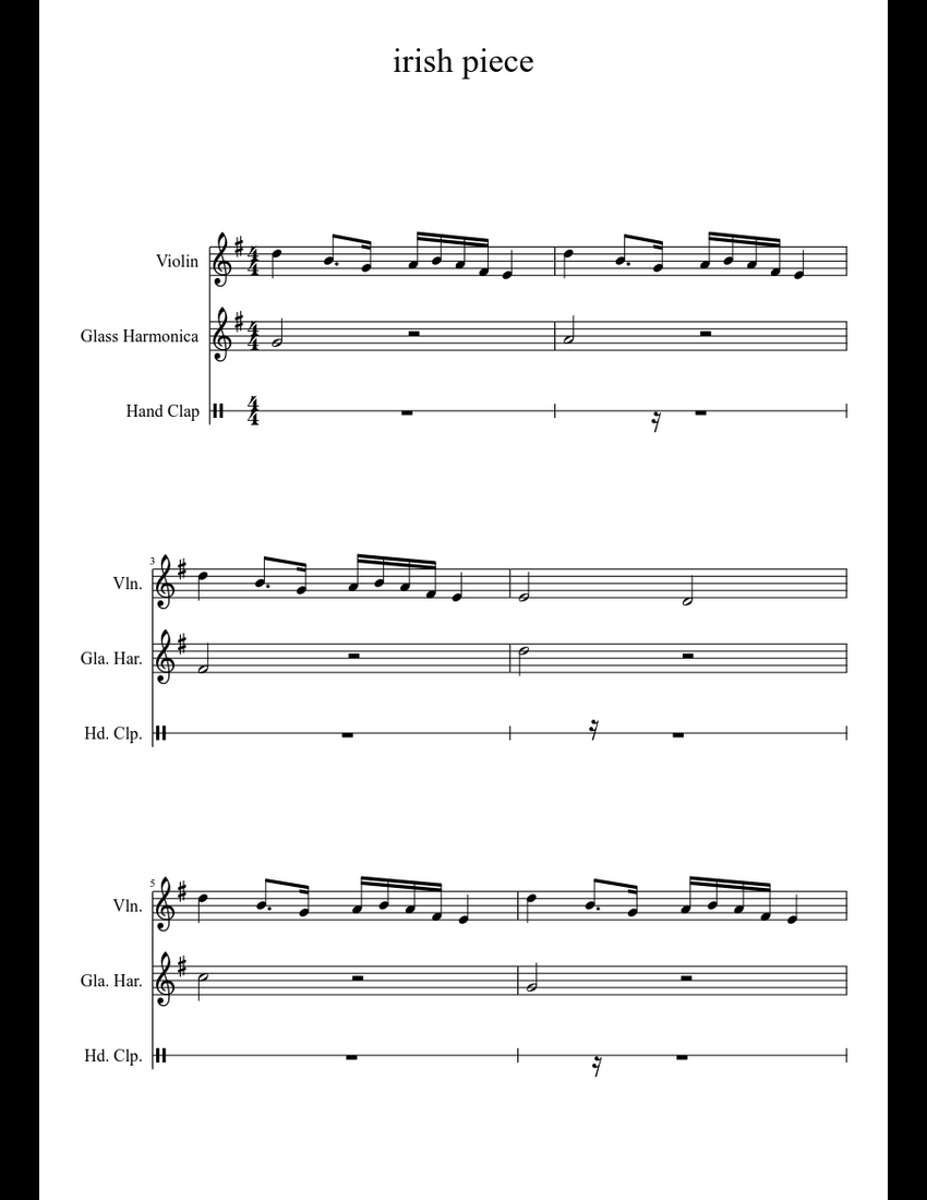 irish piece sheet music download free in PDF or MIDI