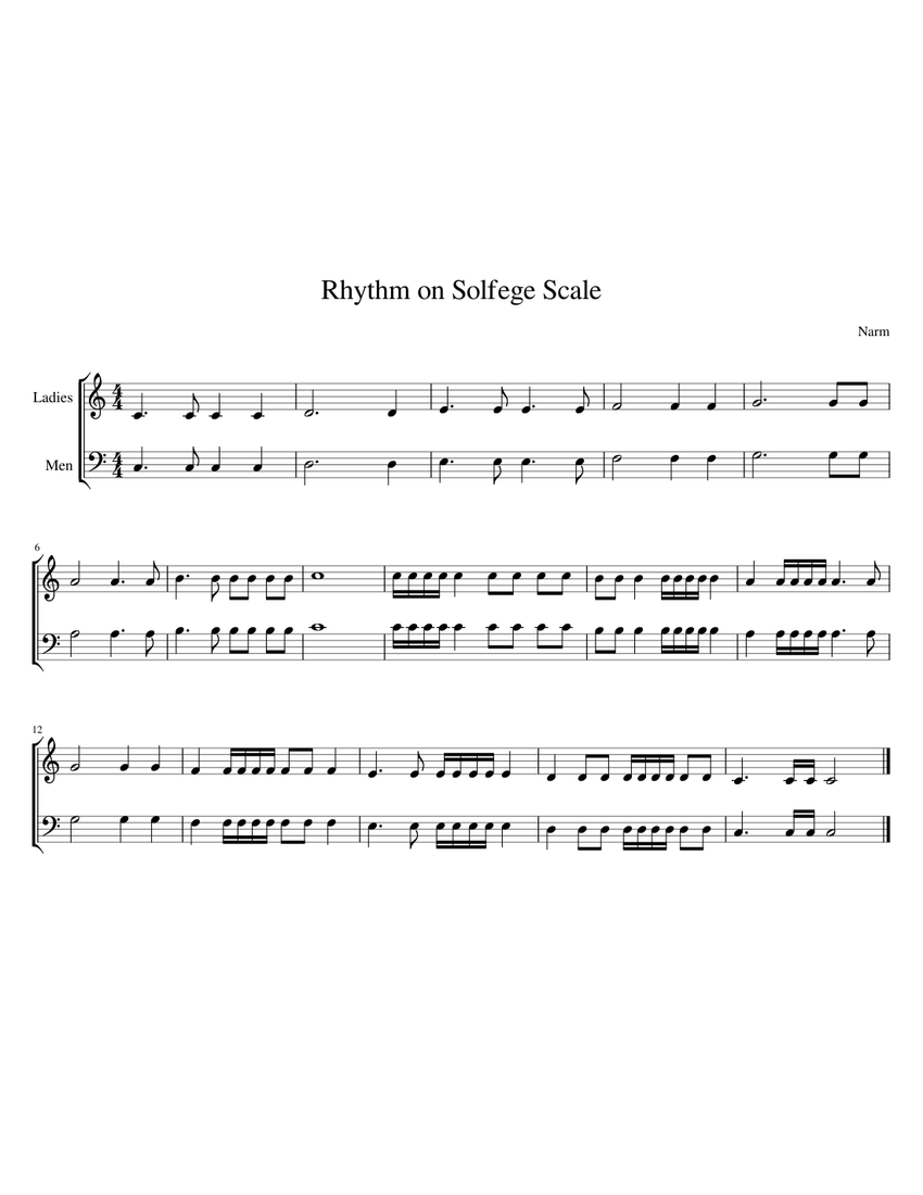 Rhythm on Solfege Scale 2 Sheet music for Piano | Download free in PDF ...