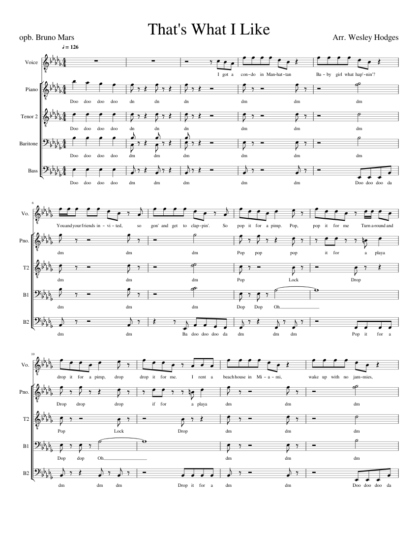That's What I Like Sheet music for Piano, Voice | Download free in PDF ...