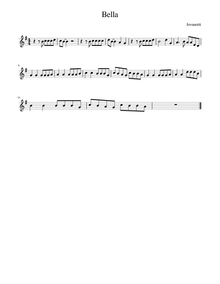 Bella Sheet music for Piano | Download free in PDF or MIDI | Musescore.com