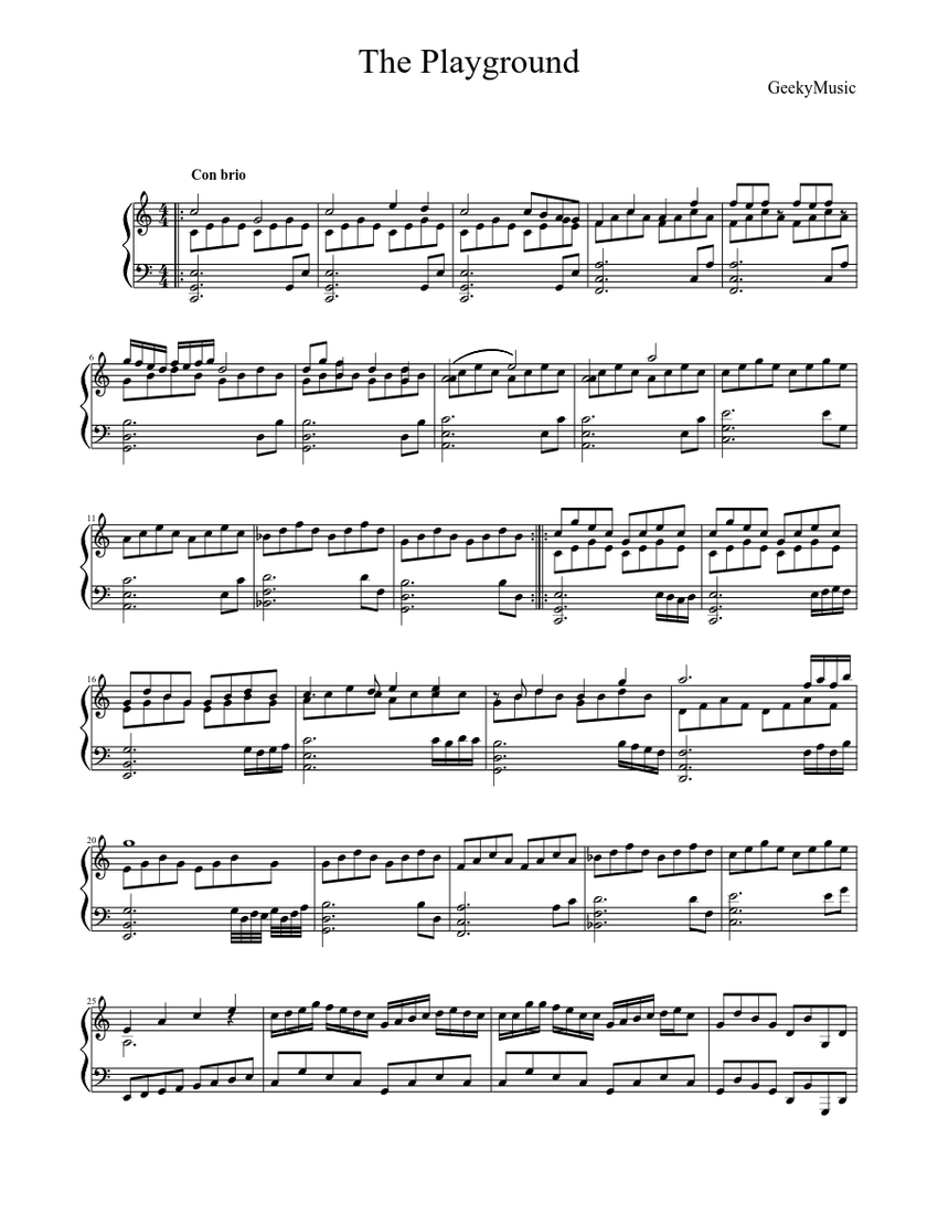 The Playground Sheet music | Musescore.com