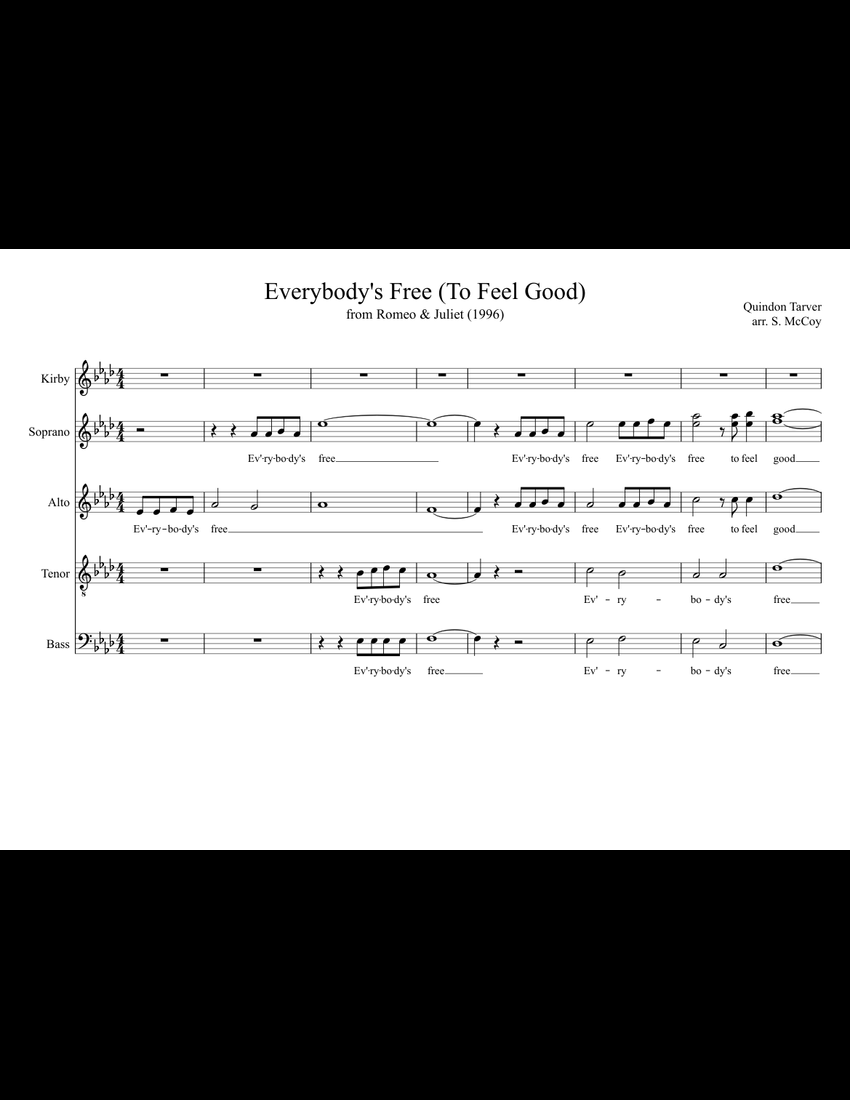 Everybody's Free (To Feel Good) sheet music for Voice download free in ...
