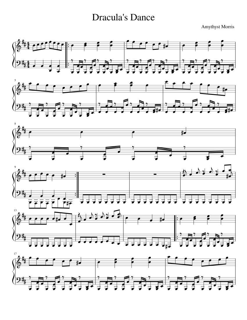Dracula's Dance Sheet music for Piano | Download free in PDF or MIDI ...
