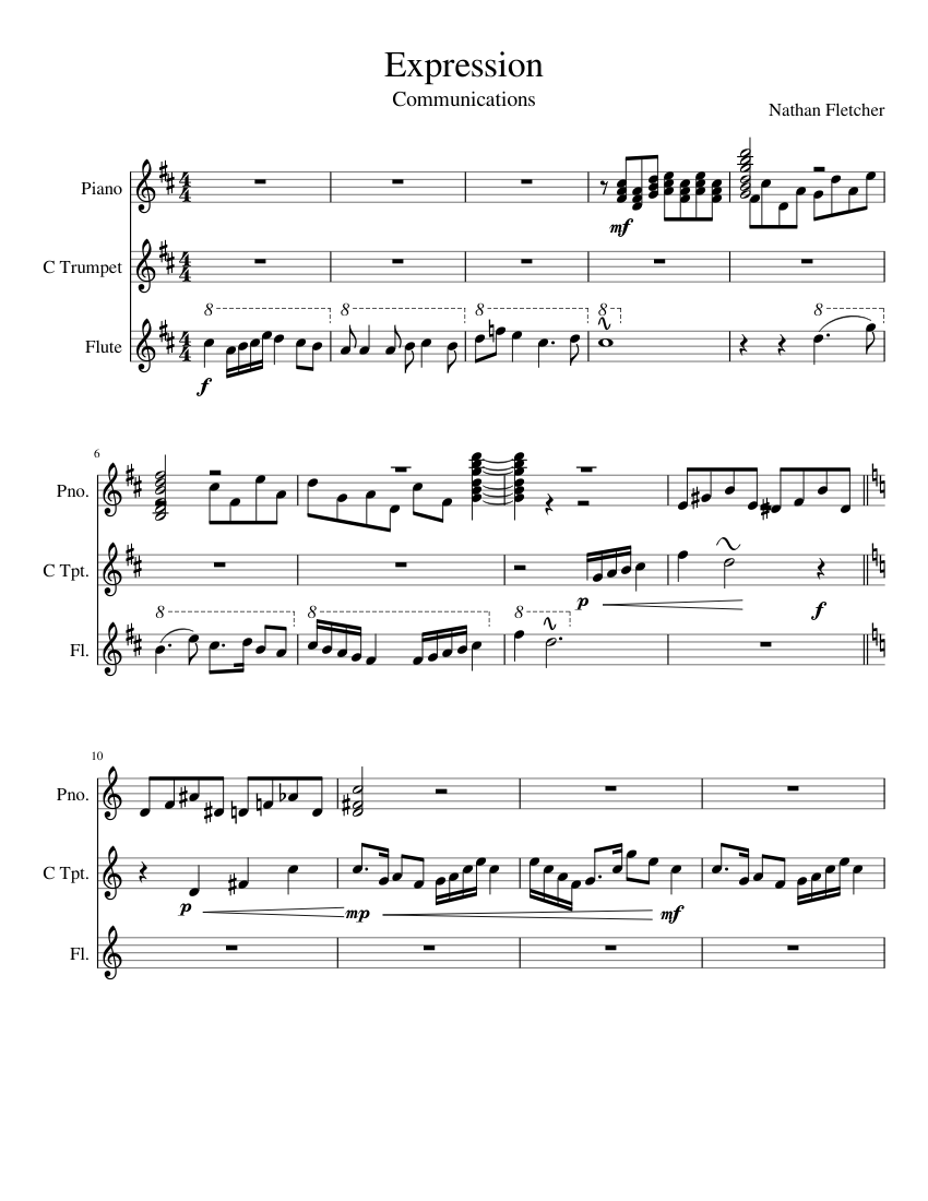 Expression Sheet music for Piano, Flute, Trumpet | Download free in PDF ...